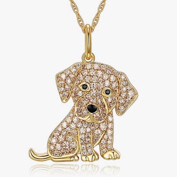 Fine Jewelry | Jewelry | Lab Golden Retriever Diamonds Puppy Necklace ...